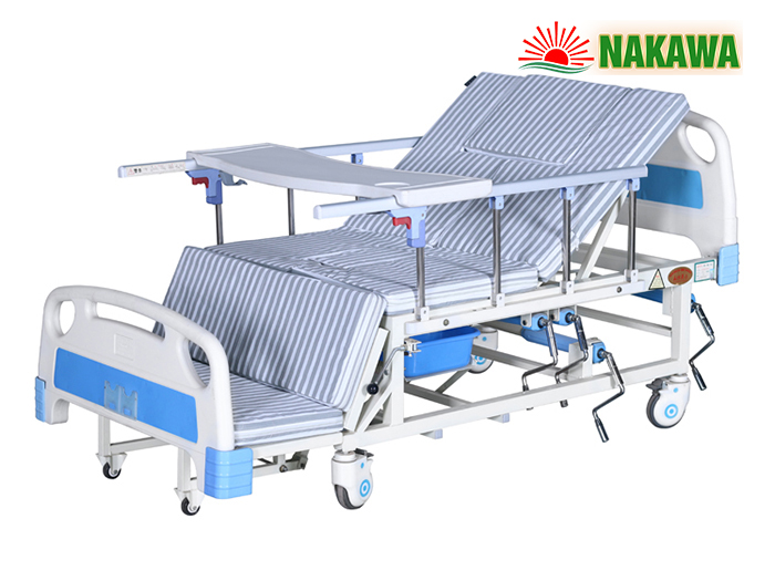 Giường bệnh nhân 4 tay quay đa năng - Thương hiệu NAKAWA, bảo hành 36 tháng
